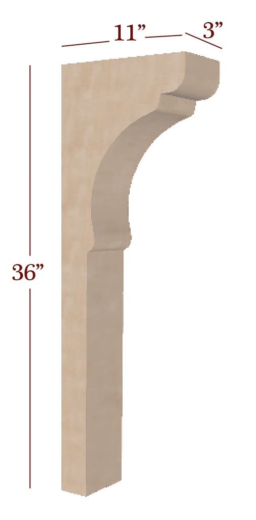 BB-302-TCLP 3" Scalloped Trim to Height Low Profile Massive Island Cor ...