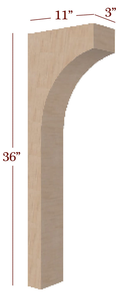 3" Mission Trim to Height Low Profile Massive Island Corbel or Hood Co ...