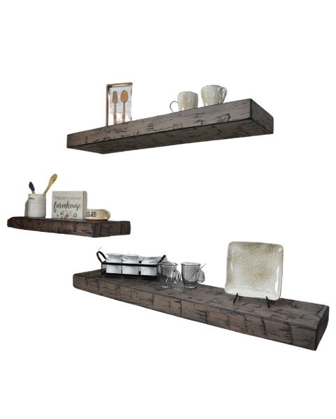 24" Rustic Floating Shelf – Timber Wolf Forest Products