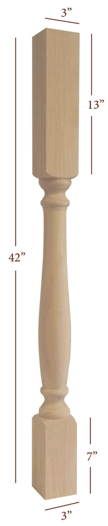 BAR12300P Small Traditional Williamsburg Kitchen Bar Post – Timber Wolf ...