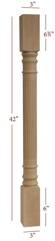 BAR30300E Kimerick Small Round Reeded Kitchen Bar Post – Timber Wolf ...