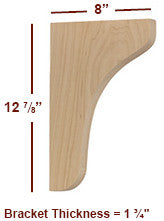 Large Solid Wood Bar Bracket – Timber Wolf Forest Products