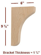 BB-001-M Medium Plain Solid Wood Bar Bracket – Timber Wolf Forest Products