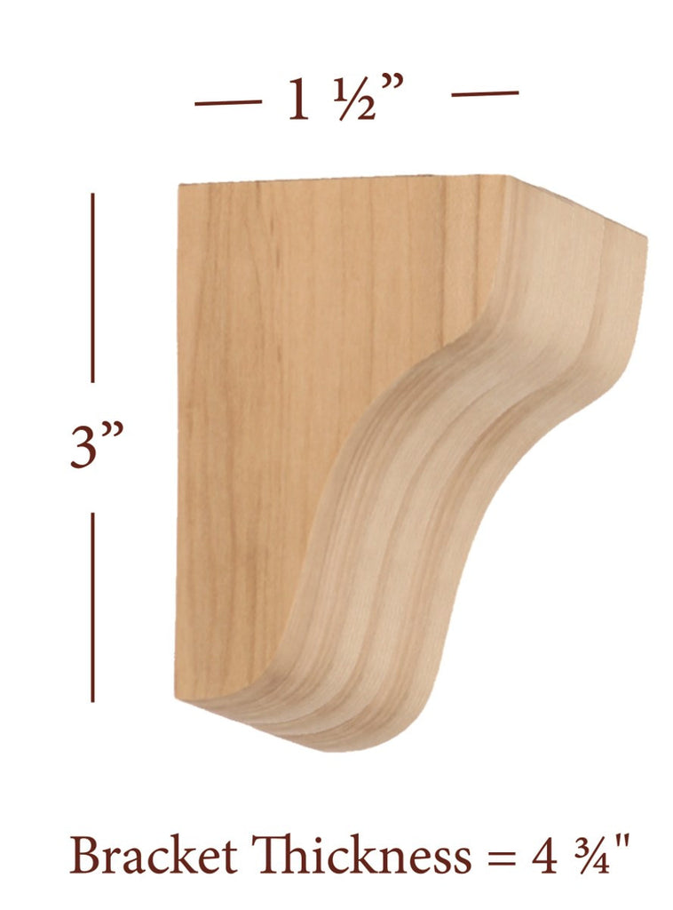 BB-401-P Petite Plain Wood Bar Bracket – Timber Wolf Forest Products