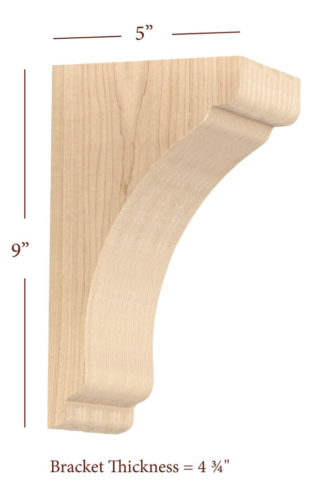 BB-402-S Small Scalloped Solid Wood Bar Bracket – Timber Wolf Forest ...