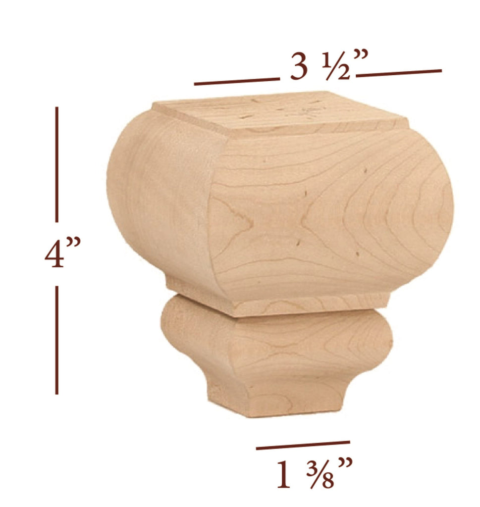 Square Transitional Bun Foot – Timber Wolf Forest Products
