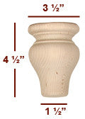 Round Traditional Tulip Bun Foot – Timber Wolf Forest Products