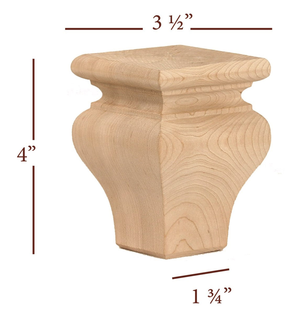 4" Transitional Square Bun Foot – Timber Wolf Forest Products