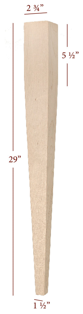 Large Four Sided Taper Dining Leg – Timber Wolf Forest Products