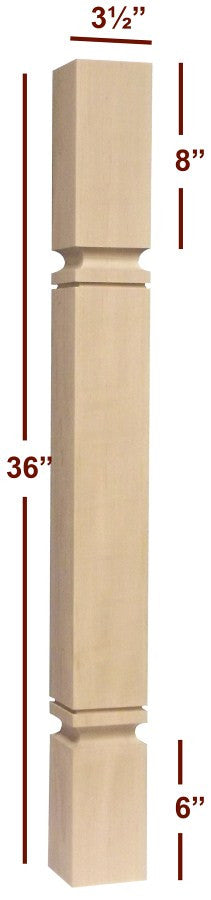 ISL22350-CP Square Plain Mission Kitchen Island Leg – Timber Wolf ...